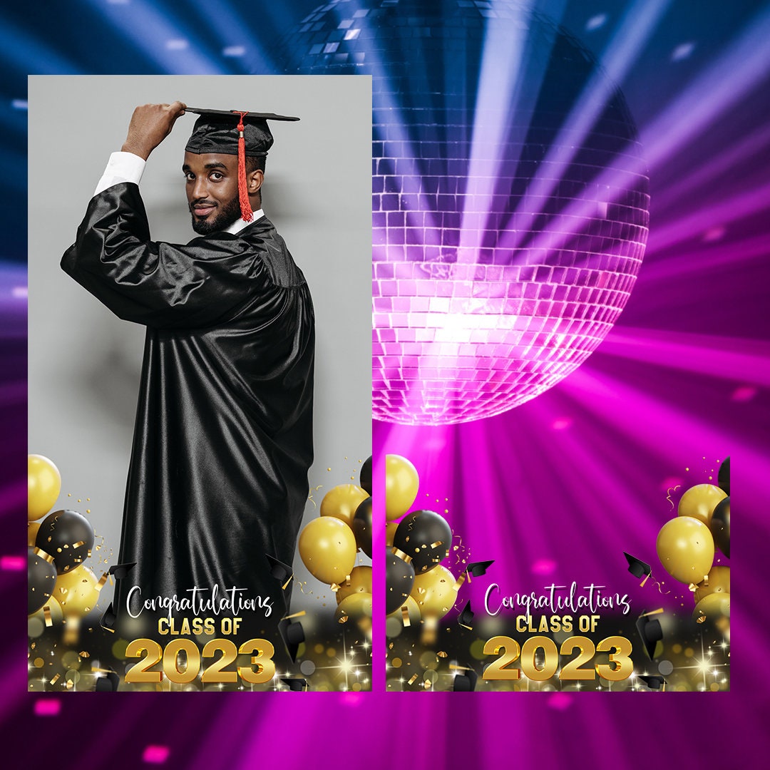 Graduation 360 Overlay Black and Gold Theme Sparkles Confetti - Etsy