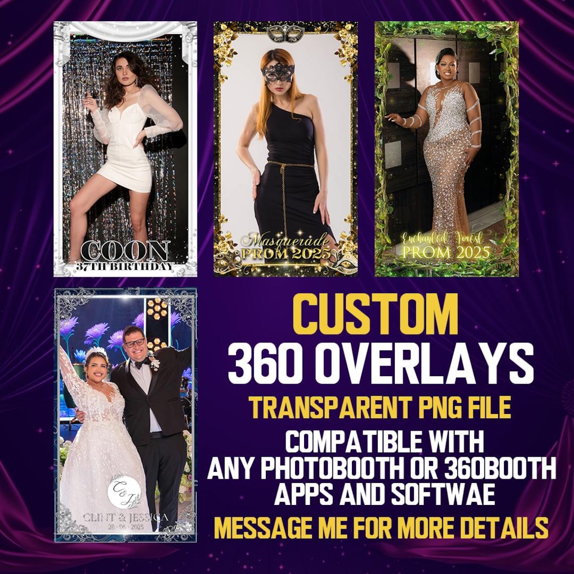Custom 360 Overlay Photobooth Template for Touchpix, Chacktok, Dzentech ...