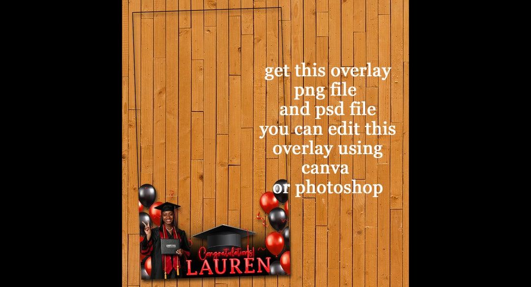 Black and Red Graduation 360 Overlay 1072x1920 Photobooth Filter ...