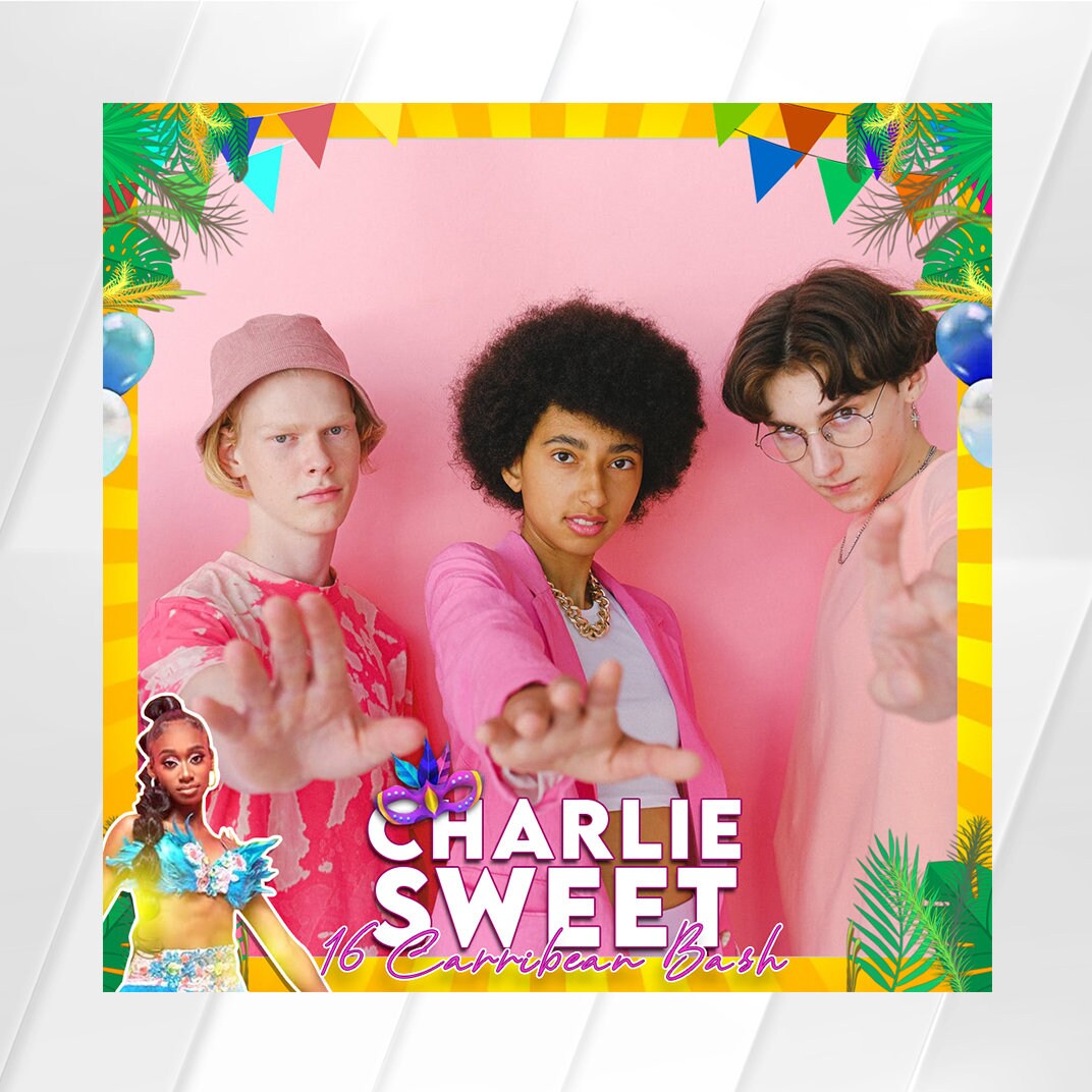 Carribean Theme 360 Photo Booth Overlays Photobooth Filter Template ...