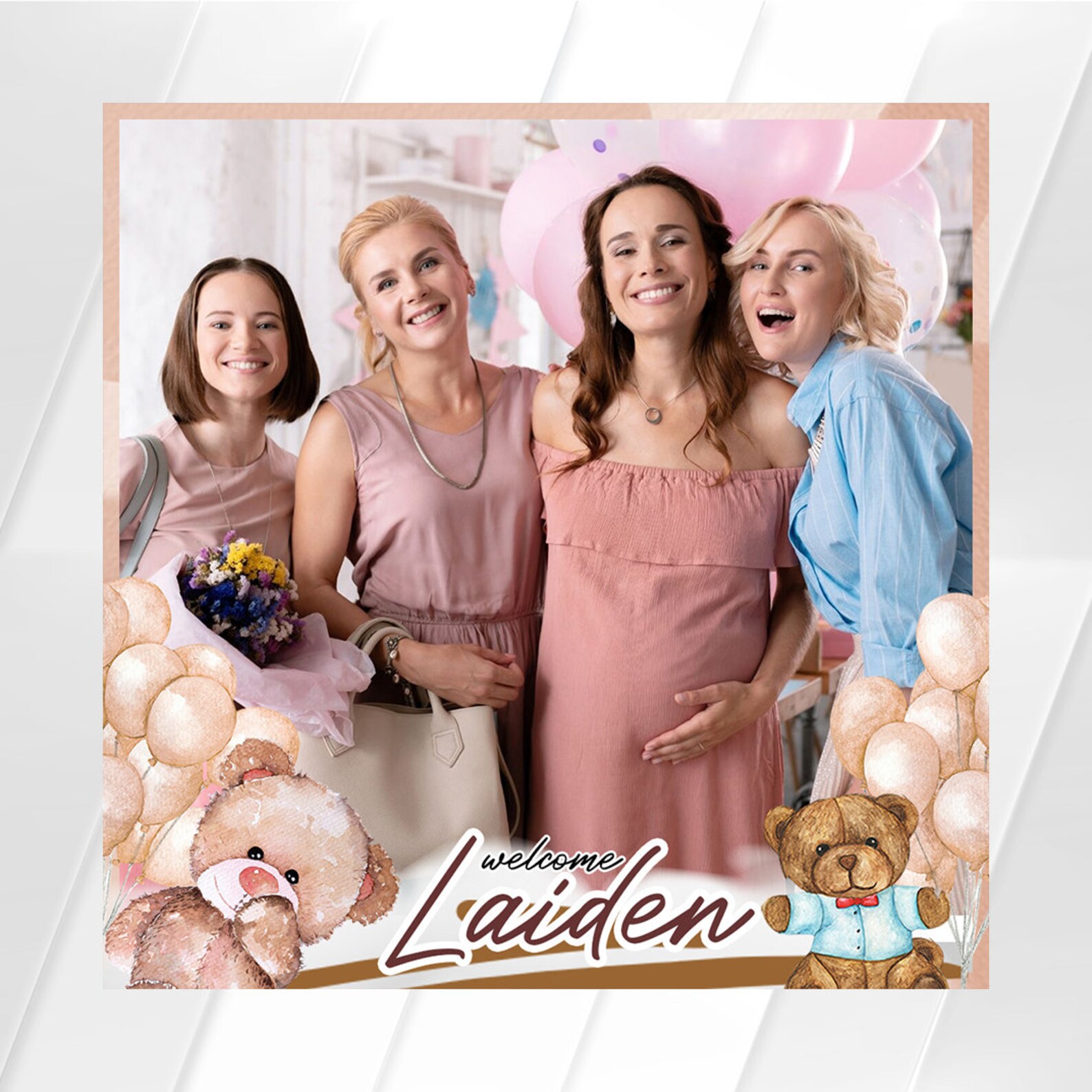 Teddy Bear Baby Shower Theme 360 Photo Booth Overlays Photobooth Filter ...