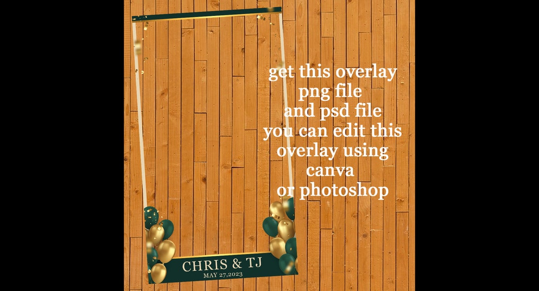 Emerald Green Gold Champagne 360 Overlay 1072x1920 Photobooth Filter ...