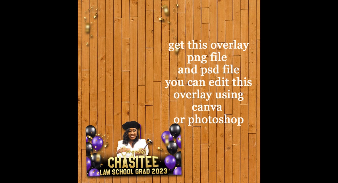 Purple Black and Gold Graduation 360 Overlay 1072x1920 Photobooth ...