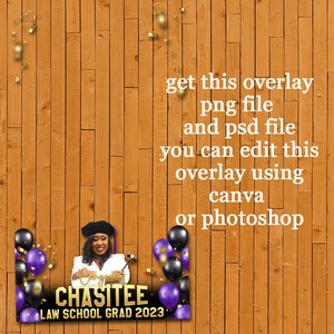 Purple Black and Gold Graduation 360 Overlay 1072x1920 Photobooth ...