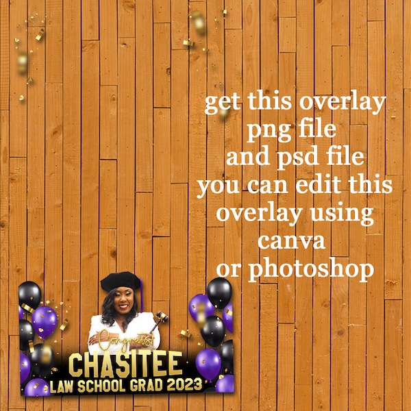 Purple Gold Graduation Template for Photobooth - Etsy