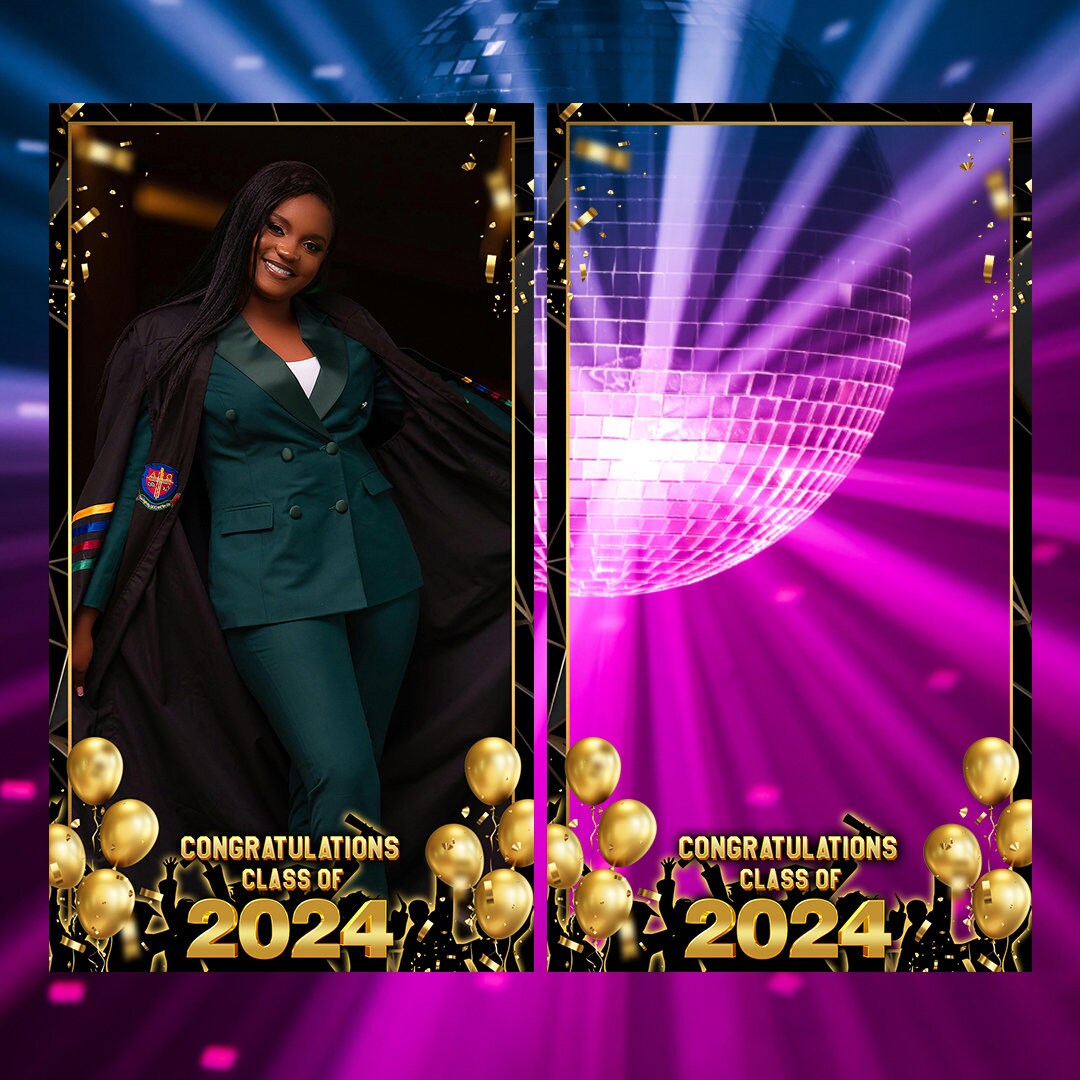 Graduation 360 Overlay Black and Gold for Any 360 Photobooth App - Etsy