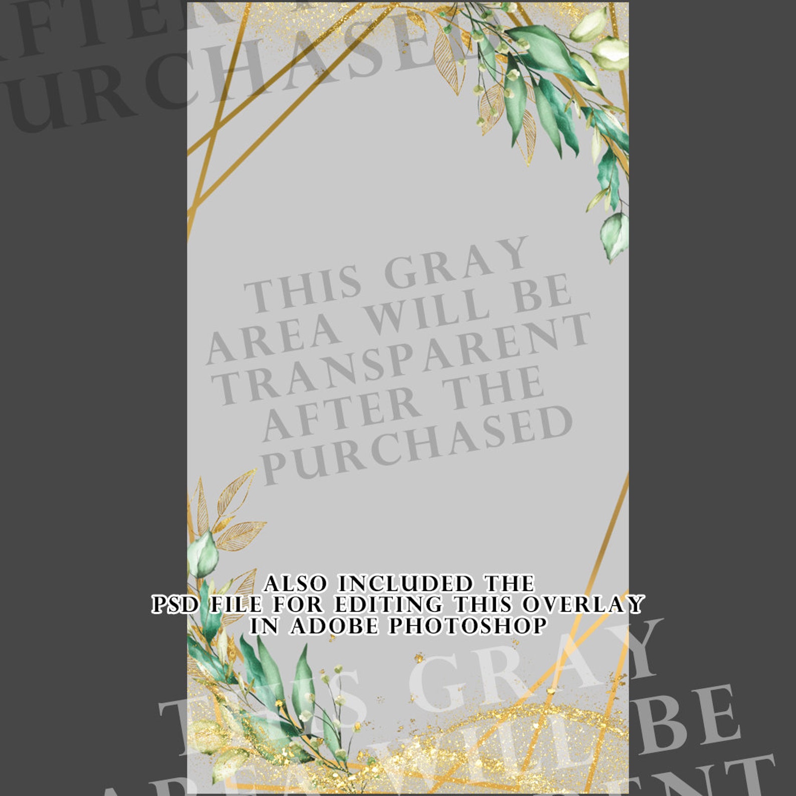 Leaves and Gold Sparkles Theme 360 Photo Booth Overlays Photobooth ...