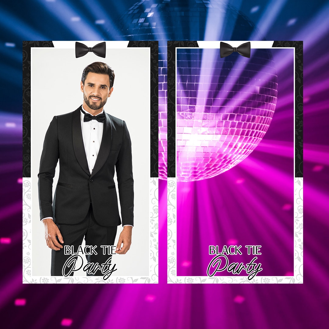 Black Tie Party 360 Overlay for 360 Booths Touchpix Snappic Revospin ...