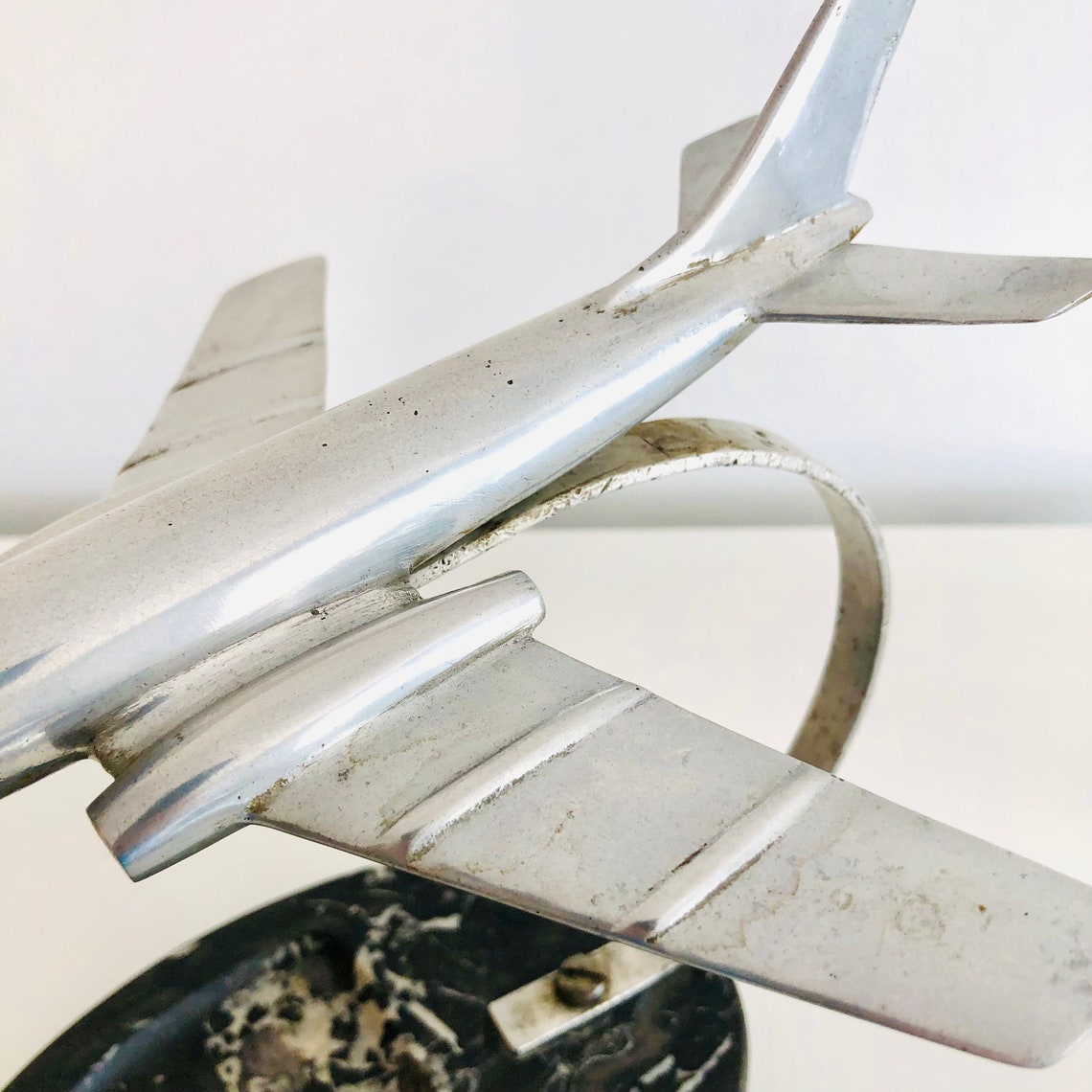 Gorgeous Metal Airplane on Marble From the 60ies - Etsy