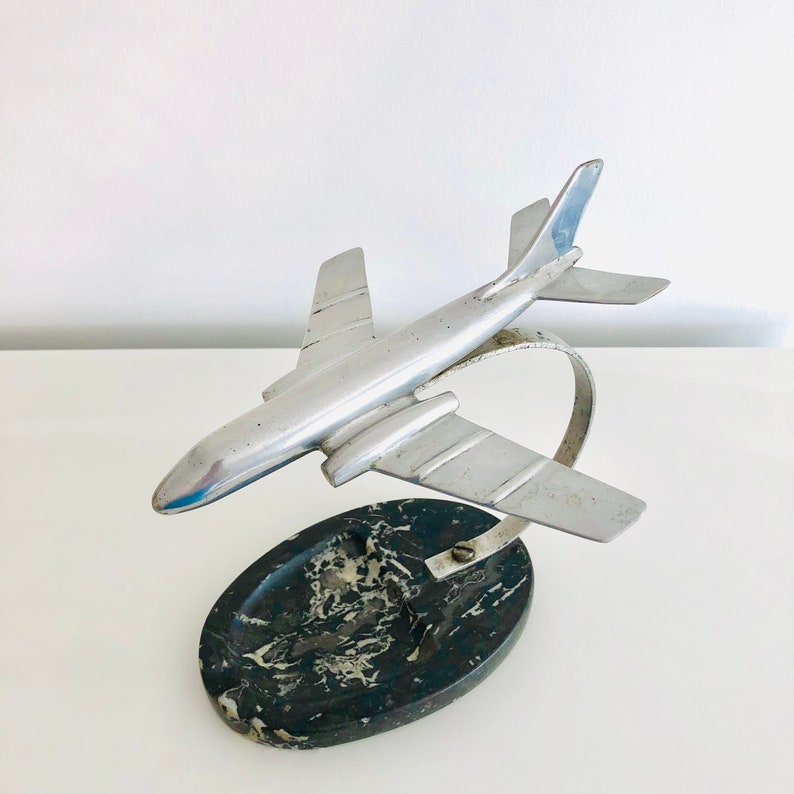 Gorgeous Metal Airplane on Marble From the 60ies - Etsy