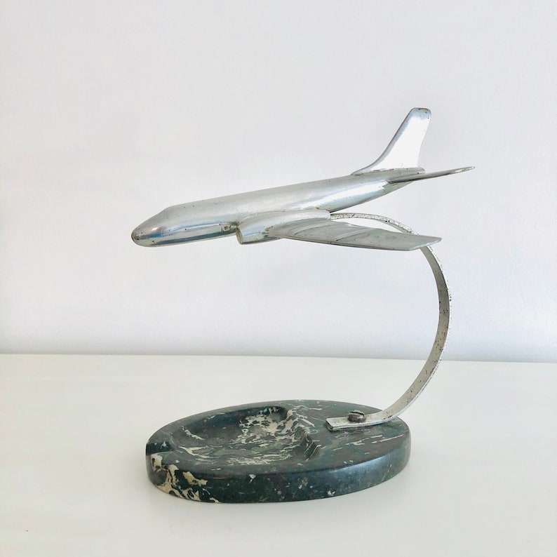 Gorgeous Metal Airplane on Marble From the 60ies - Etsy