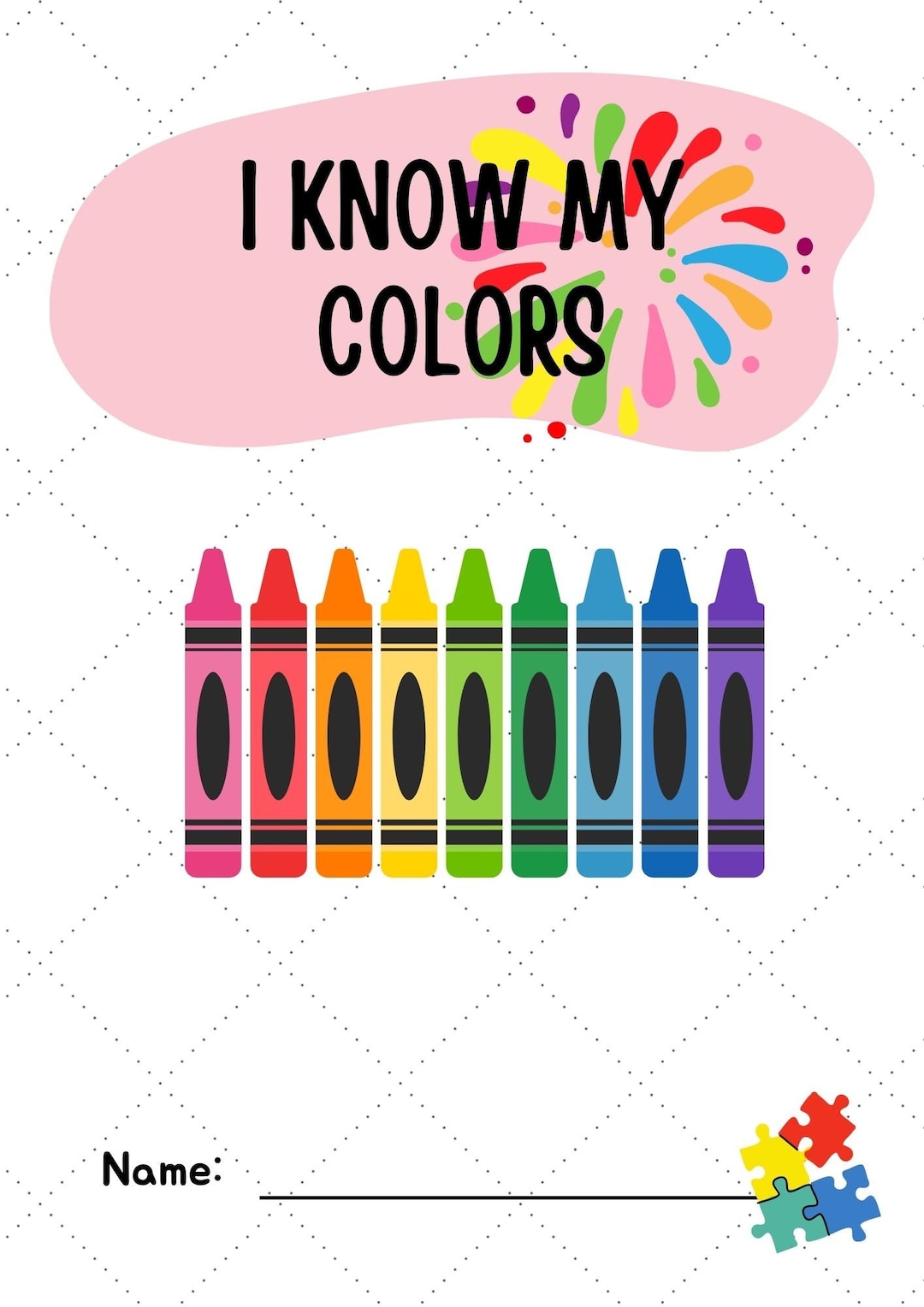 Know My Colors, Preschool Color Worksheet, Knowing Colors - Etsy