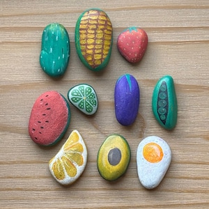 Mud Kitchen Food Painted Rocks - Etsy