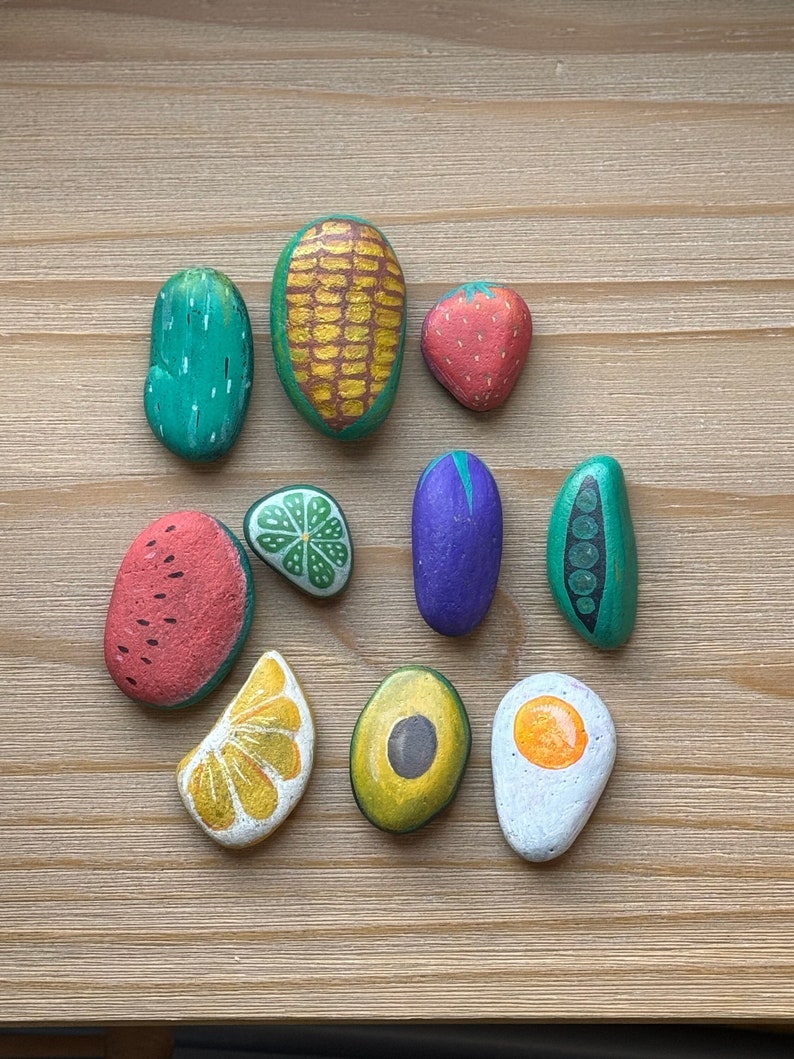 Mud Kitchen Food Painted Rocks - Etsy