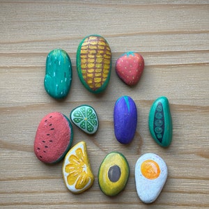 Mud Kitchen Food Painted Rocks - Etsy