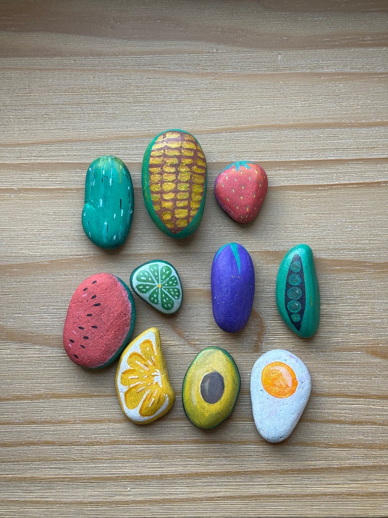 Mud Kitchen Food Painted Rocks - Etsy