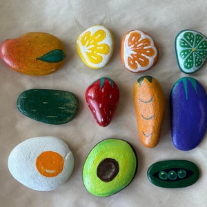 Mud Kitchen Food Painted Rocks - Etsy