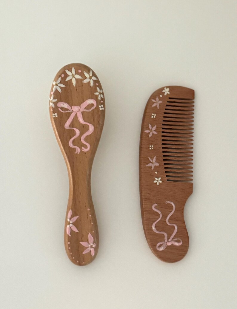 Nameless Baby Hairbrush + Comb, Hand-painted - Etsy