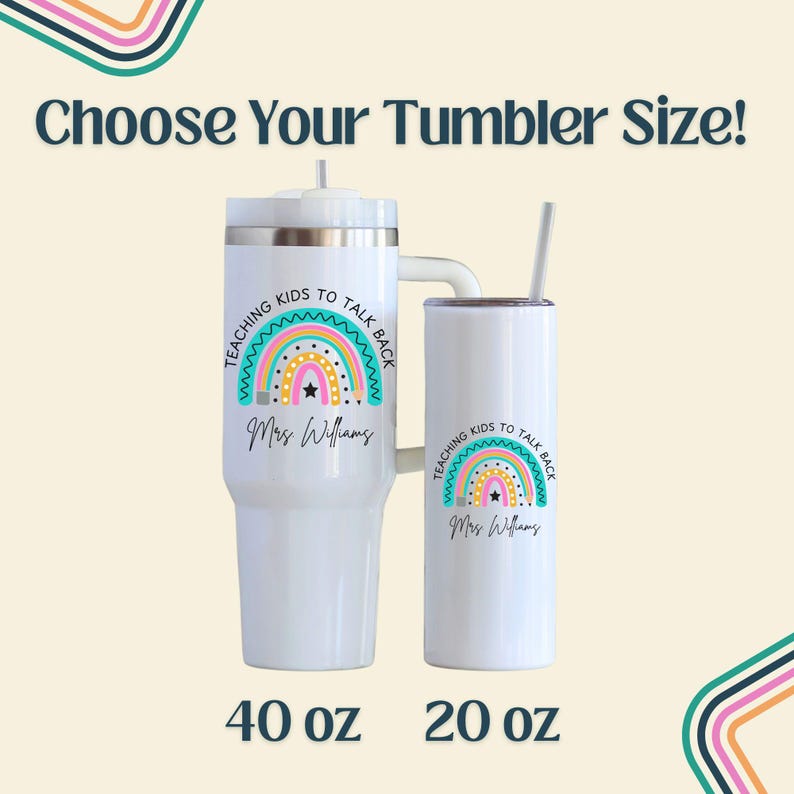 SLP Teaching Kids to Talk Back Tumbler Gift, SLP 40 Oz Cup, SLP Gifts ...