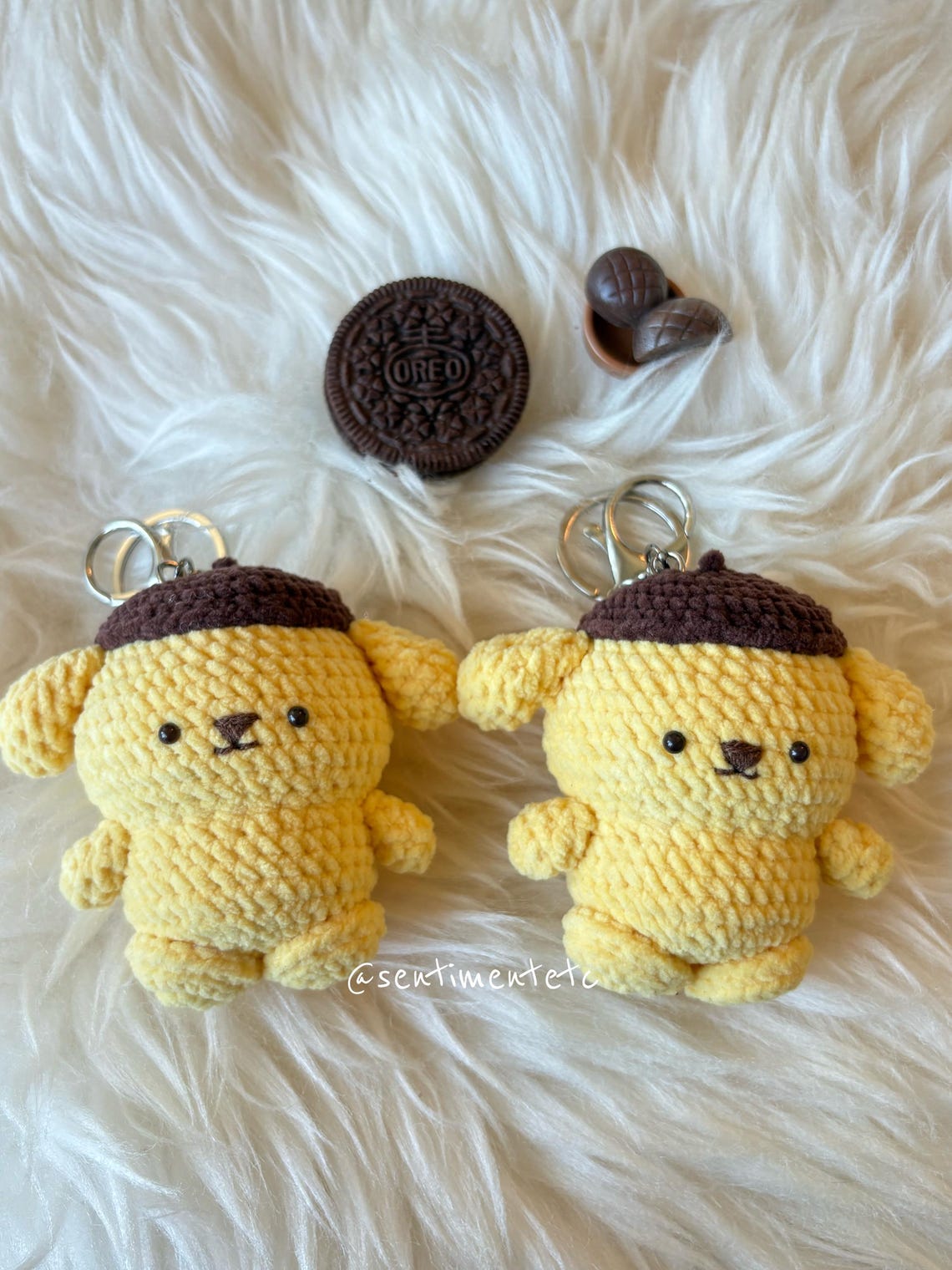 Crochet Pompompurin Plush Keychain – Handmade Squishy Amigurumi Dog ...