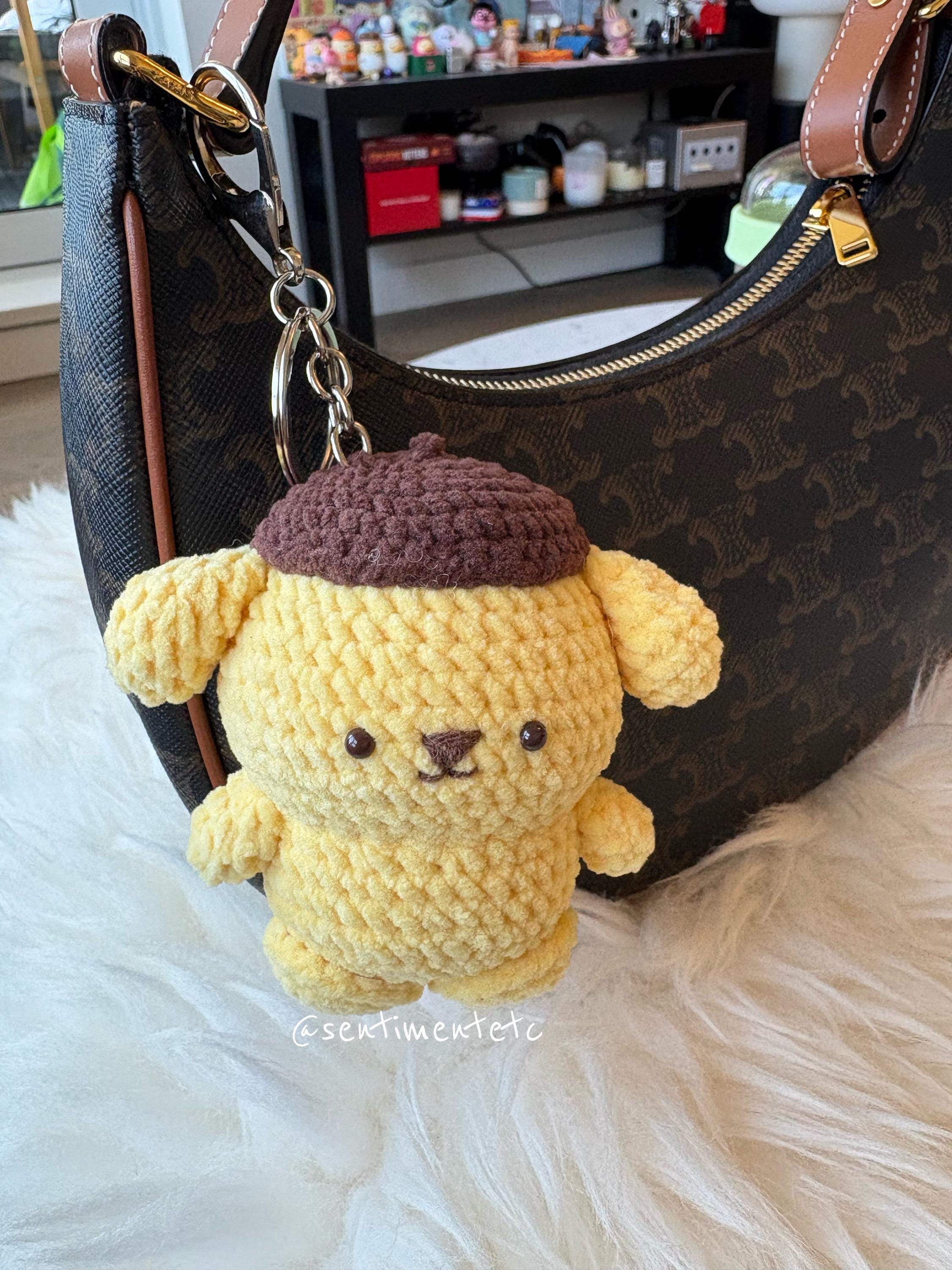 Crochet Pompompurin Plush Keychain – Handmade Squishy Amigurumi Dog ...