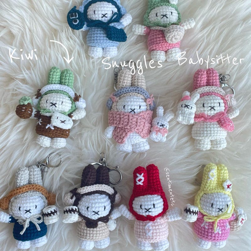 Bunny Fluffy Keychain - Etsy