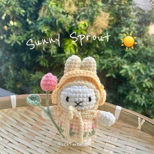 Crochet Bunny Miffy Spring Tulips Keychain Limited Edition, Easter Gift ...