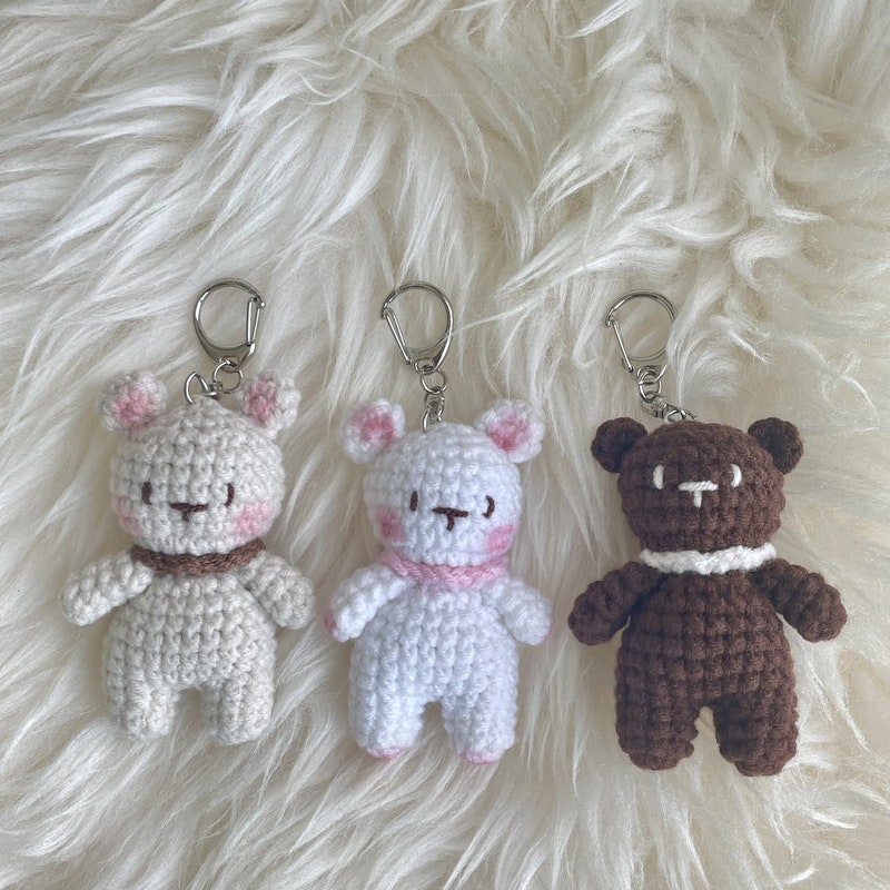 Teddy Bear Keychain - Etsy