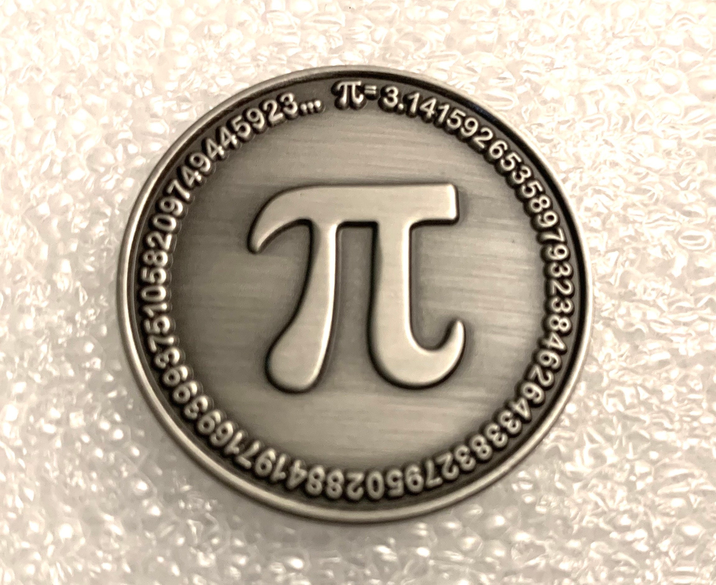 Pi Constant Math Coin antique Silver Tone - Etsy