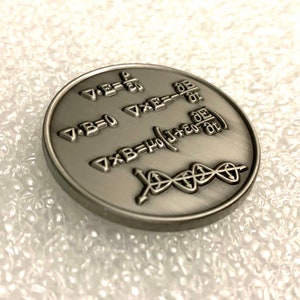 Maxwell's Equations Physics Coin antique Silver Tone - Etsy
