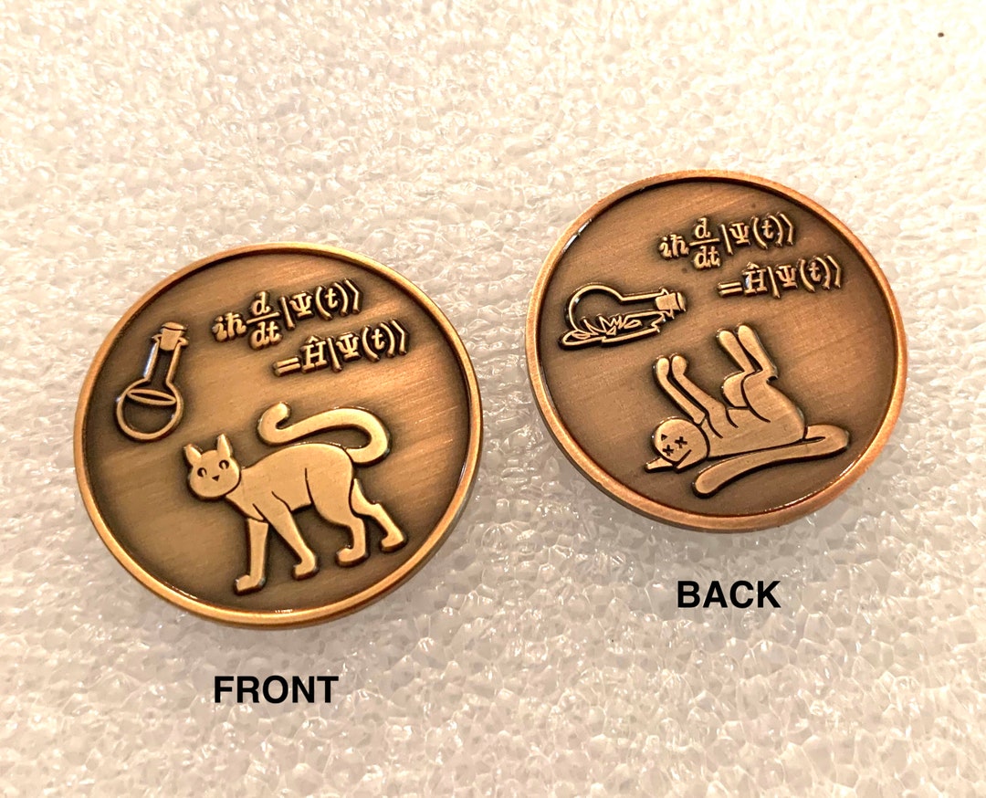 Schrodinger's Cat Coin (antique Gold Tone) - Etsy