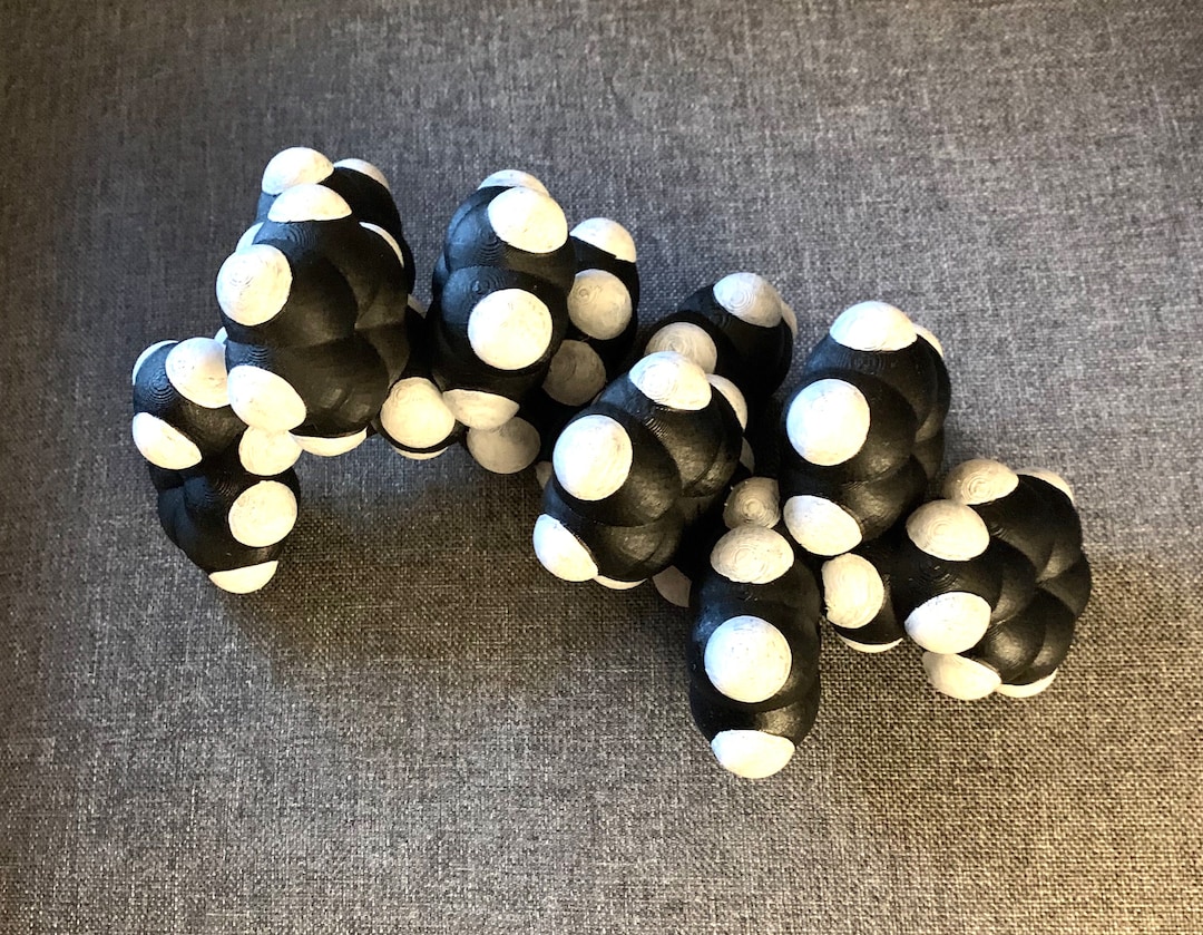 Polystyrene Segment Space-filling Polymer Molecular Model (3D Printed ...