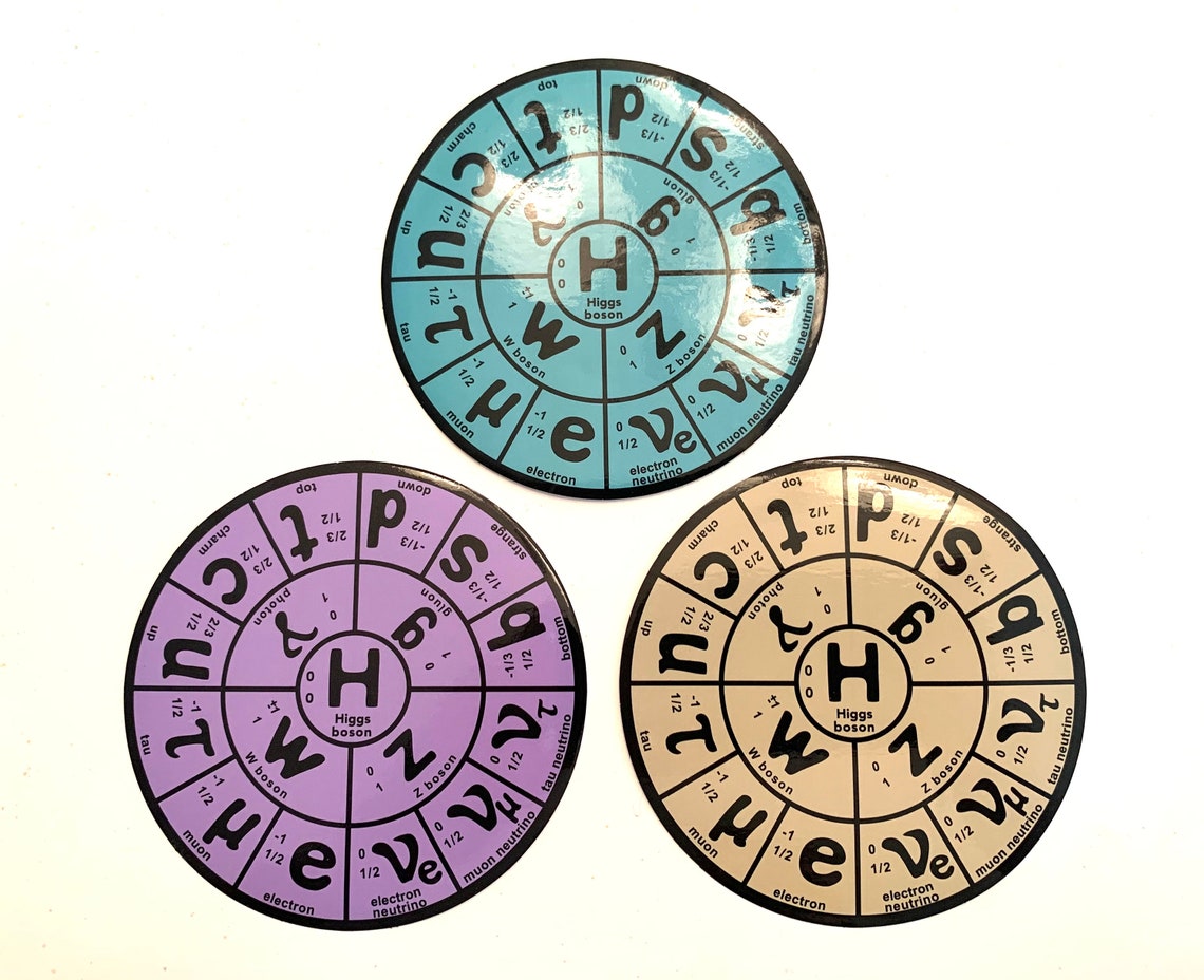 Set Of 3 Standard Model Particle Physics Vinyl Stickers Etsy