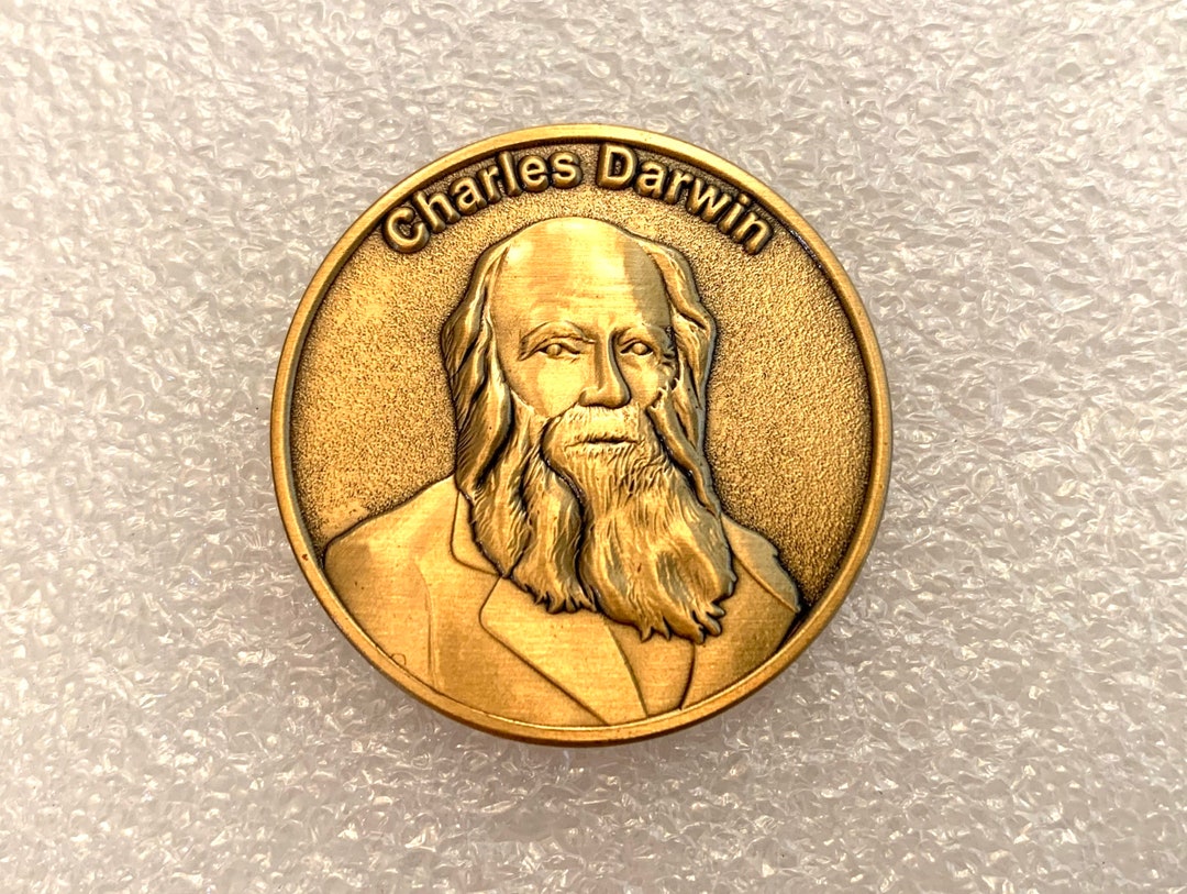 Charles Darwin Scientist Coin (antique Gold Tone) - Etsy