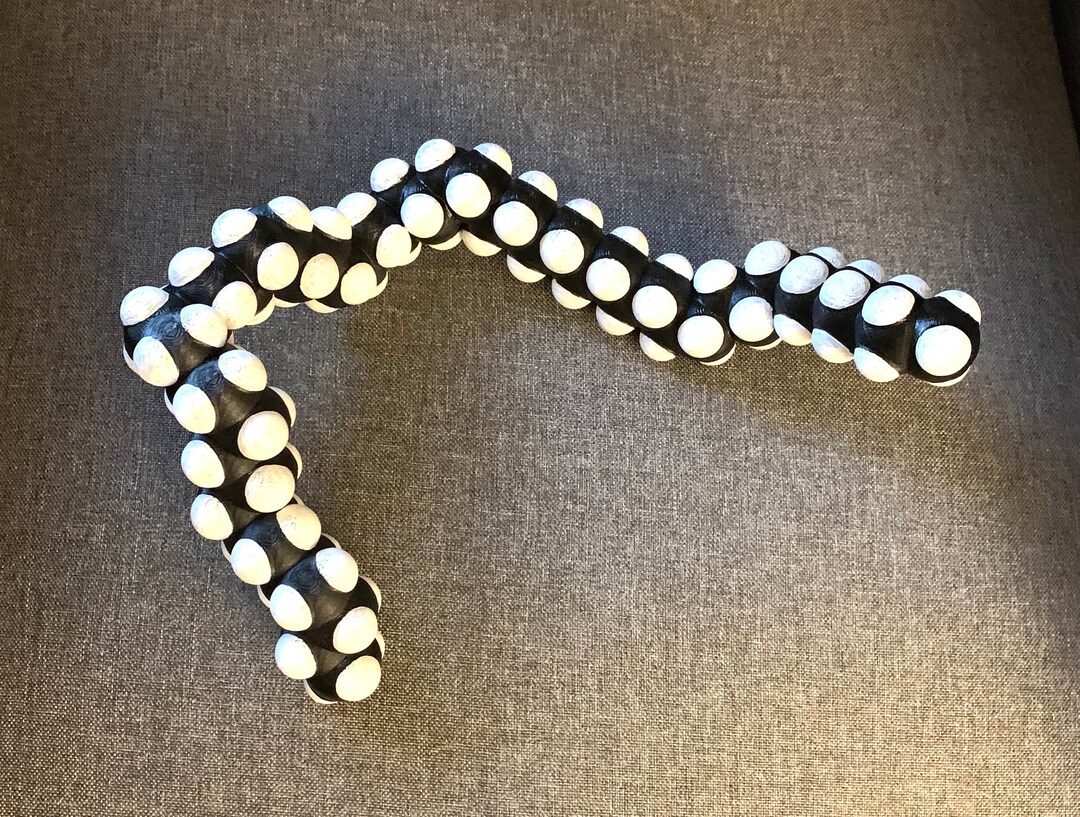 Polyethylene Segment Space-filling Polymer Molecular Model (3D Printed ...