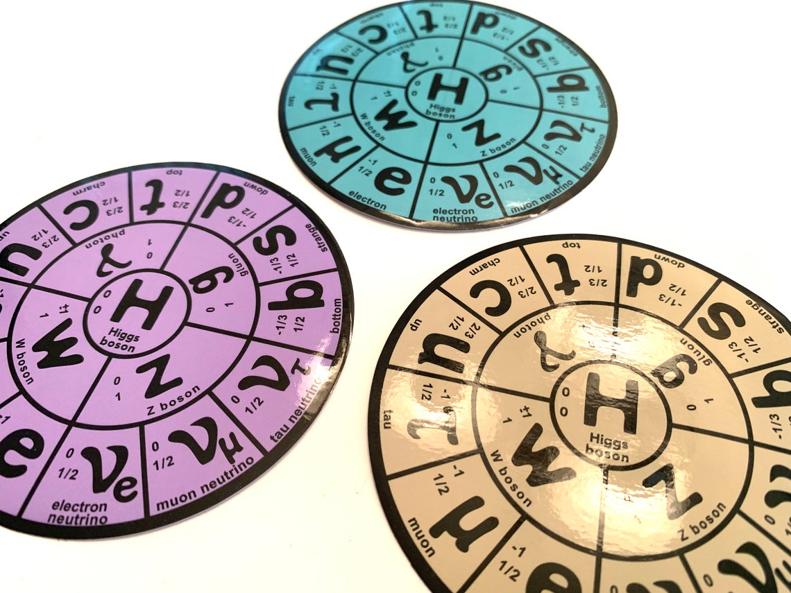 Set Of 3 Standard Model Particle Physics Vinyl Stickers Etsy