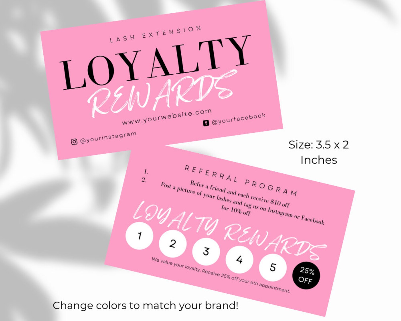 Digital Lash File, Eyelash Loyalty Card, Editable Punch Loyalty Card ...