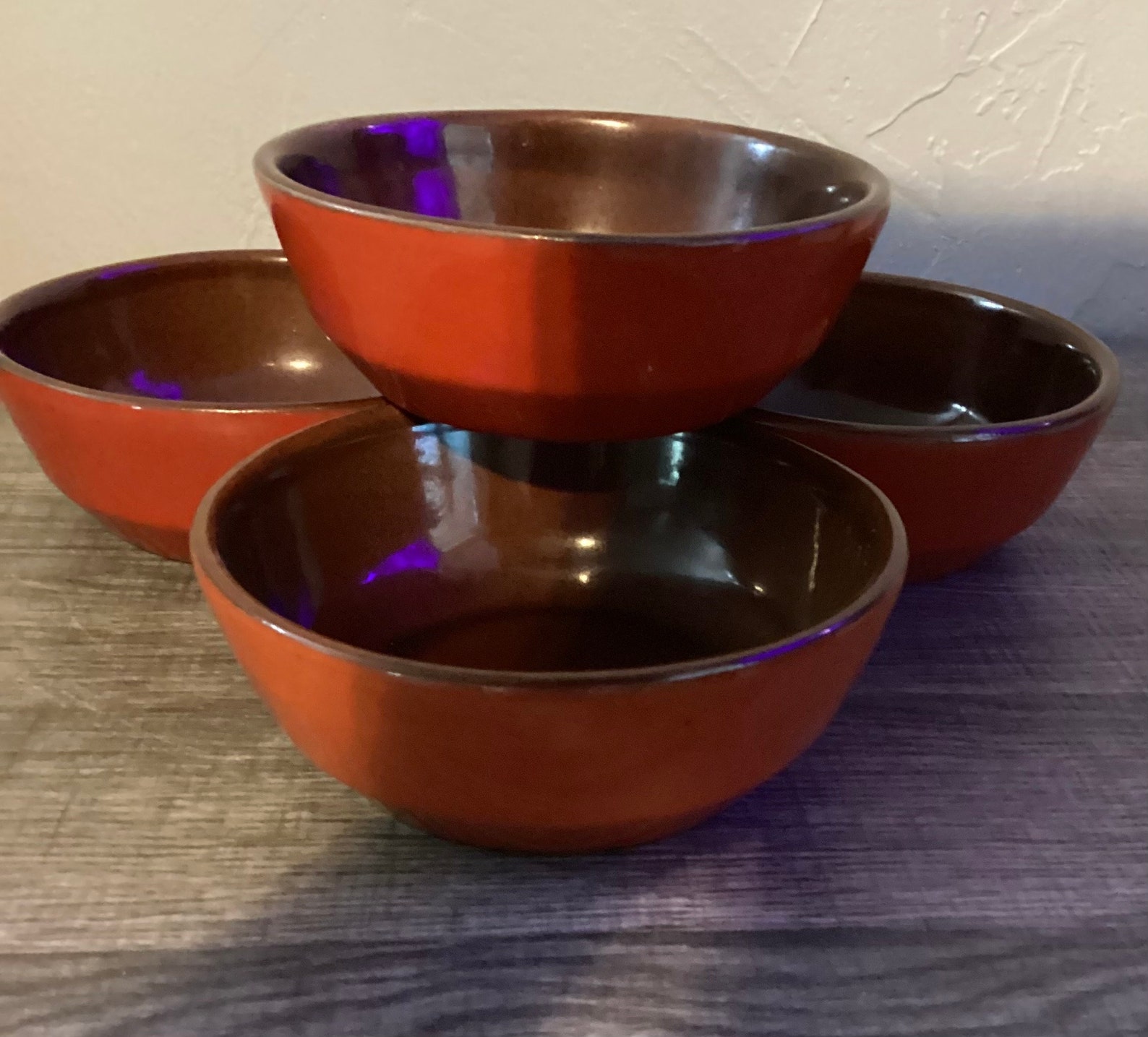 Vintage Frankoma Flame Red 6X 5 1/2 Bowls Set of 4 - Etsy