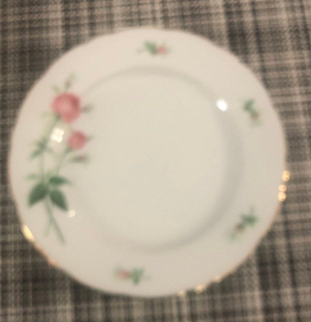Vintage Christineholm Porcelain China Rose Pattern Dessert Plates (4 ...