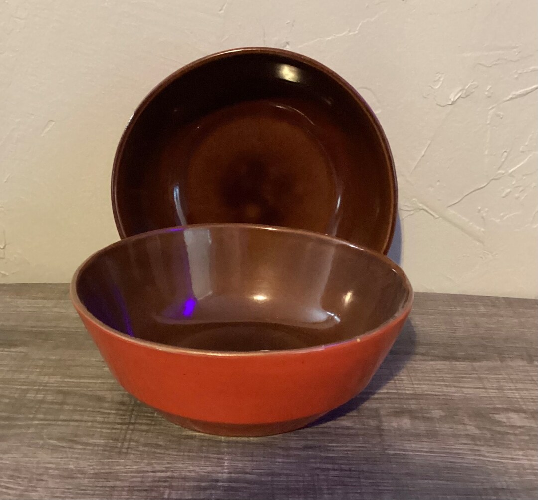 Vintage Frankoma Flame Red 6N 7 1/2 Serving Bowls Set of 2 - Etsy