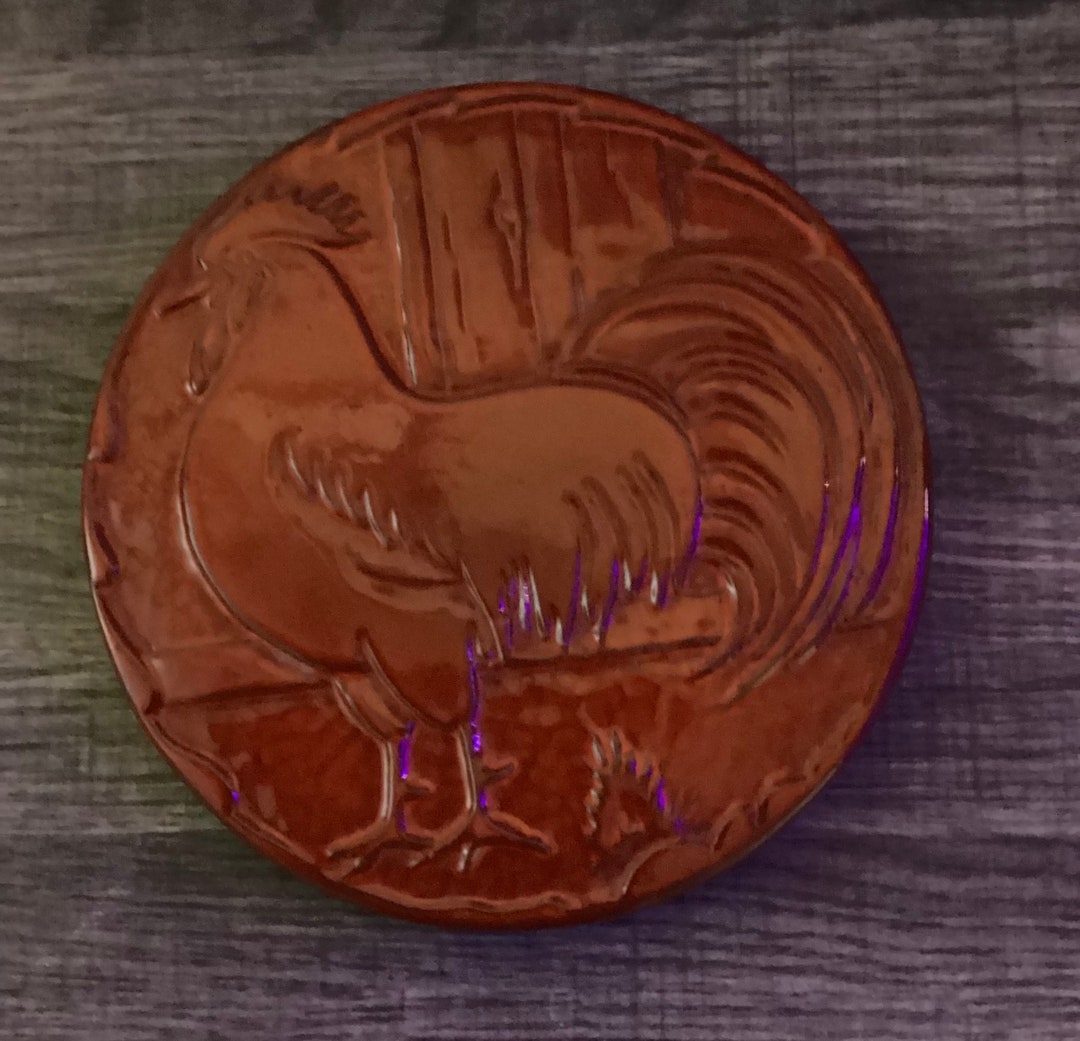 Vintage Frankoma Red Flame Rooster Trivet 94TR - Etsy