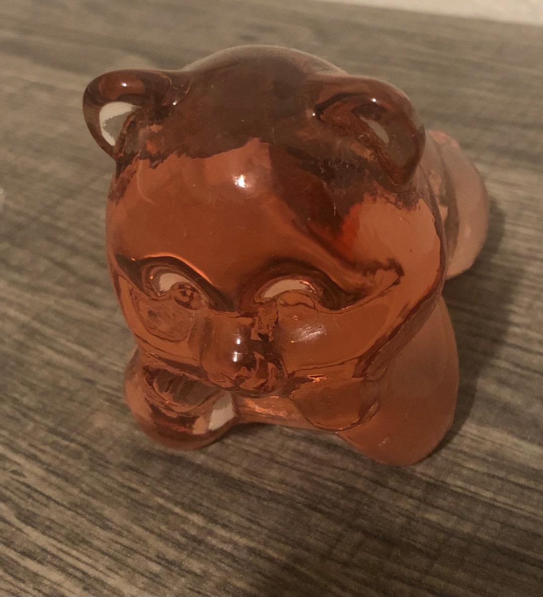 Vintage Fenton Pink Glass Bear - Etsy