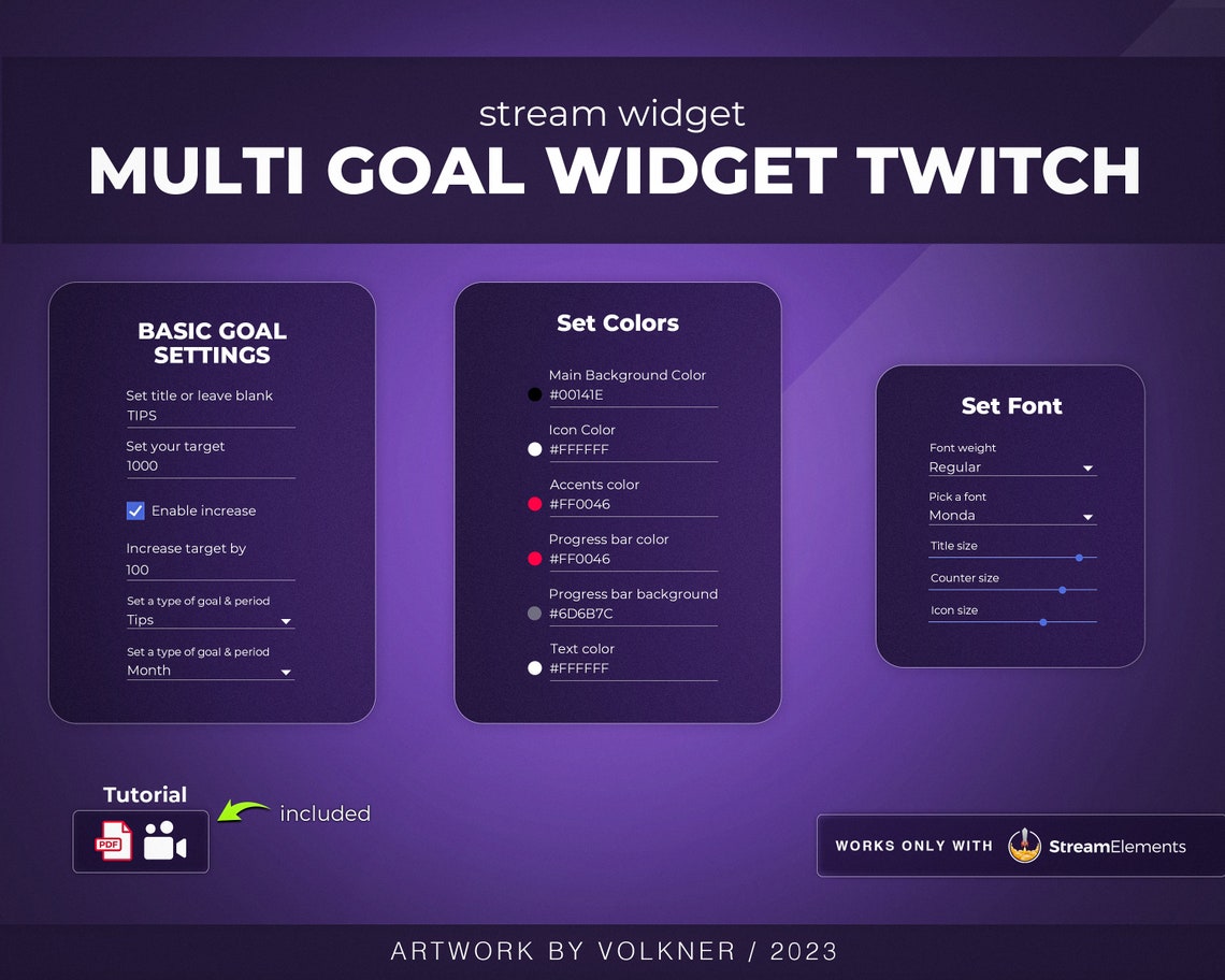 Twitch Goal Widget CUSTOM COLORS Twitch Sub Goal Cheers - Etsy
