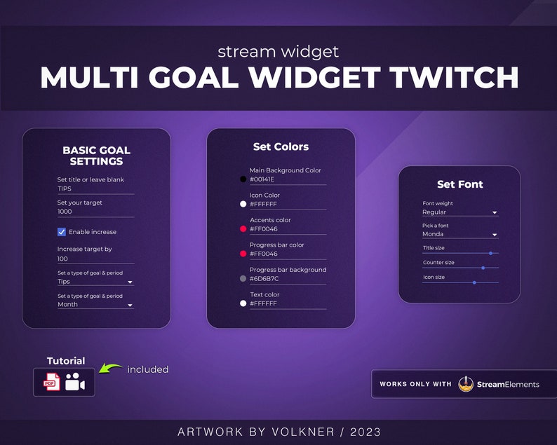 Twitch Goal Widget CUSTOM COLORS Twitch Sub Goal Cheers - Etsy