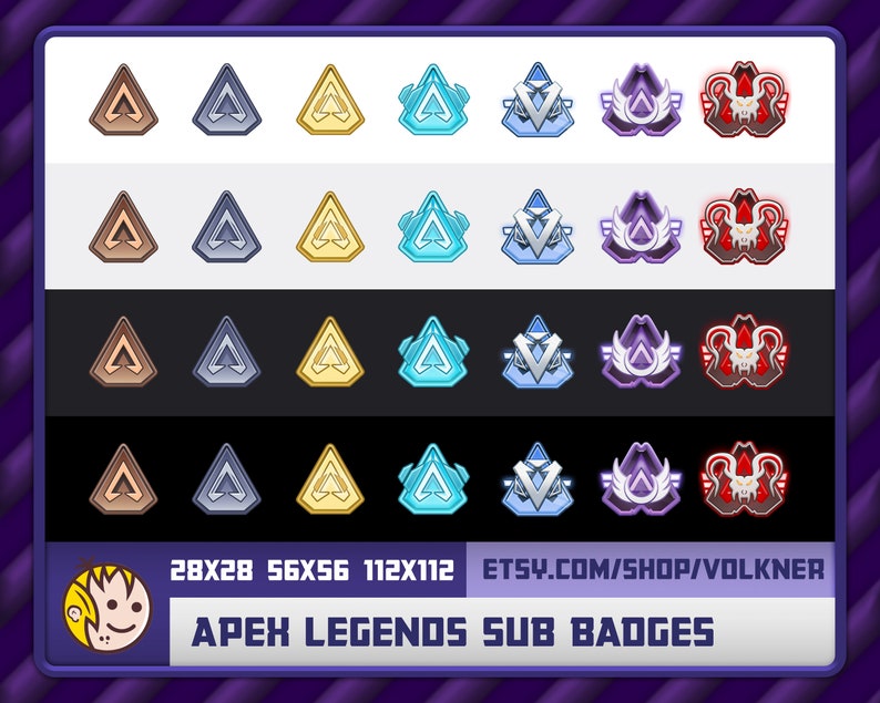 Apex Legends Twitch Sub Badges 7 Sub/bit Badges Wraith, Bloodhount ...