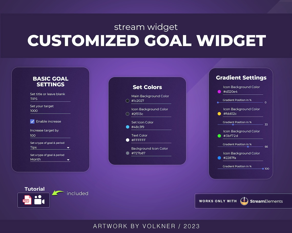 Animated Goal Widget (CUSTOM COLORS) | Twitch | Minimal | Aesthetic ...