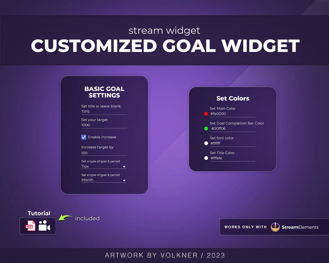 Customized Goal Widget | Twitch Sub Goal | Sub/follower/tips/cheer ...