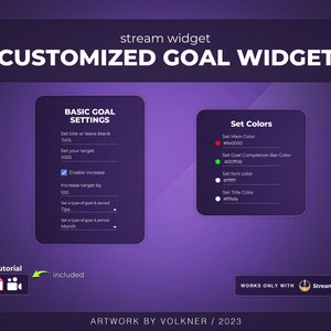 Customized Goal Widget | Twitch Sub Goal | Sub/follower/tips/cheer ...
