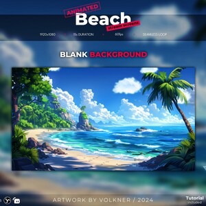 4 Animated Beach Twitch Screens | Vtuber Stream Overlay | 4 Looped ...