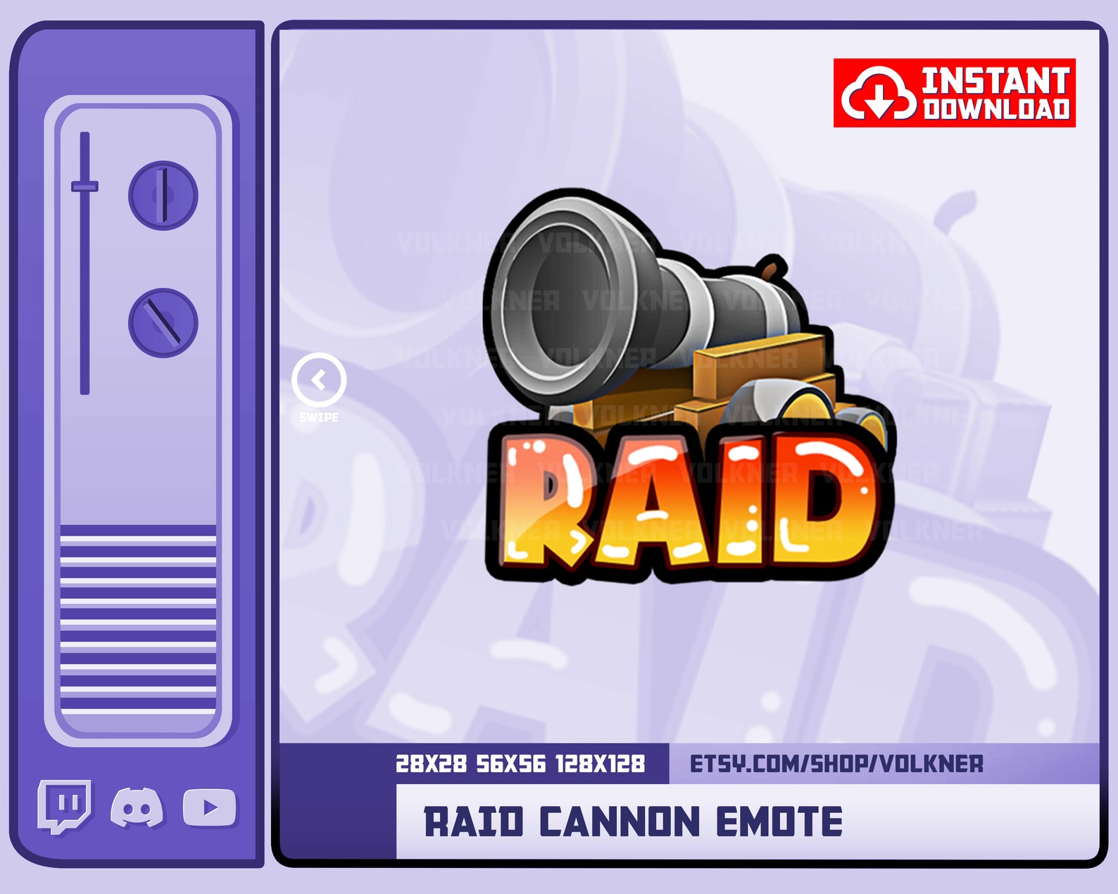 Twitch Animated Raid Emote ANIMATED STATIC Cannon Raid - Etsy
